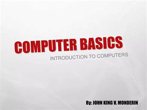 Computer Basics Demoppt Computer Peripherals Computing