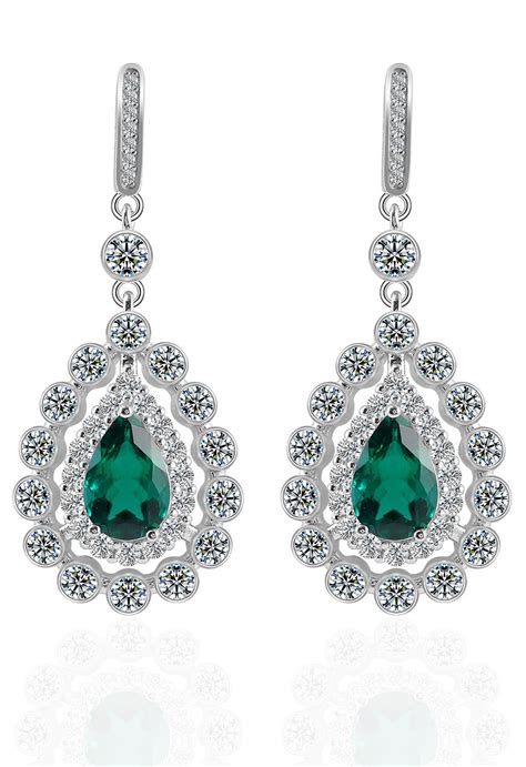Raindrop Emerald Gem Earrings Retro Indie And Unique Fashion
