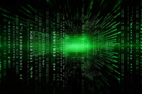 Premium Photo Dynamic Digital Data Stream Abstract Green Computer