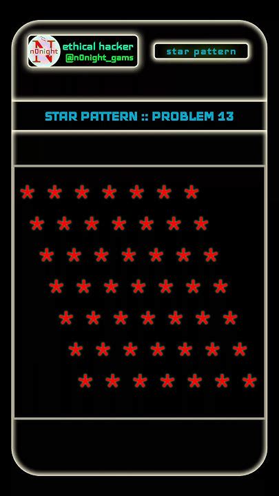 Star Pattern Problem 13 Starpatternprogram Starpattern Programs Nonightgams Cplusplus