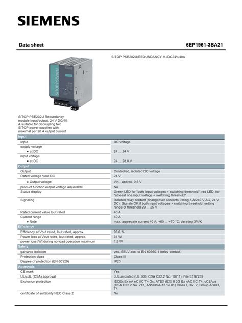 6ep19613ba21 datasheet en pdf