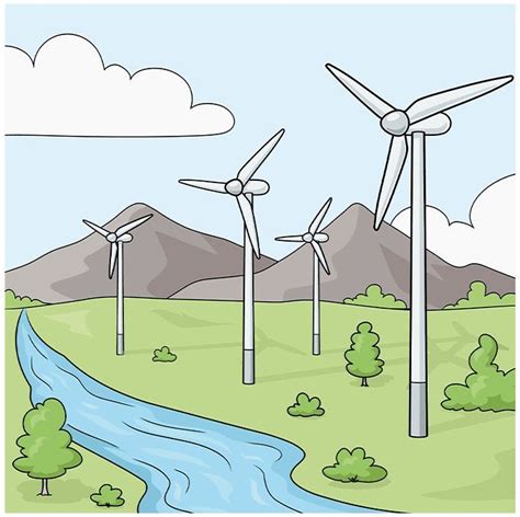 How To Draw A Wind Turbine Really Cute Drawing Tutorial
