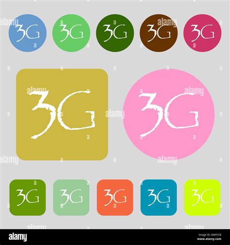 G Sign Icon Mobile Telecommunications Technology Symbol Colored Buttons Flat Design