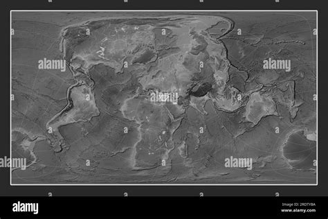 Anatolian Tectonic Plate On The Grayscale Elevation Map In The Patterson Cylindrical Oblique