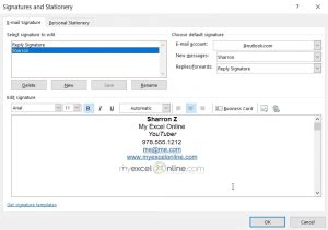 How To Setup A Signature In Outlook MyExcelOnline
