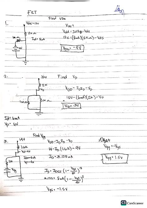 Electronics Field Effect Transistor FET Solving Problems Electronics Engineering Studocu