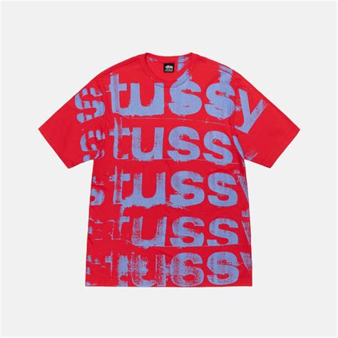 스투시 스탬프 티셔츠 레드 Stussy Kream