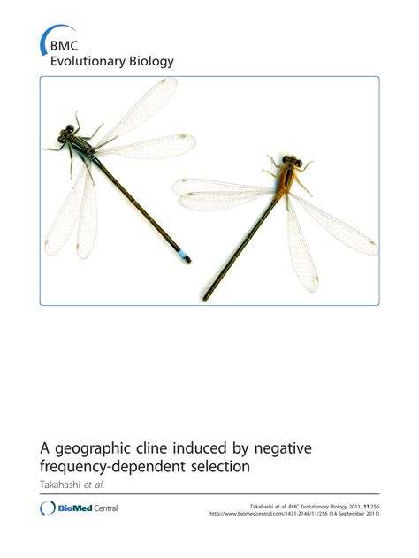 Pdf A Geographic Cline Induced By Negative Frequency Dependent Selection