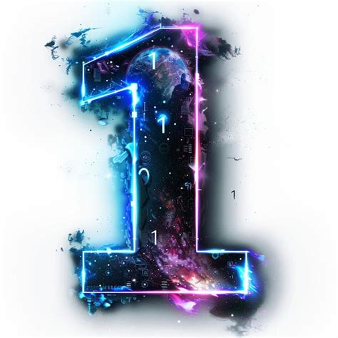 Premium Photo Numerical Number One In Creative Digital Art Style