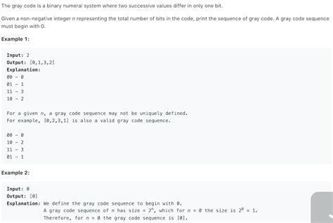 Leetcode 89 Gray Code Nick Li