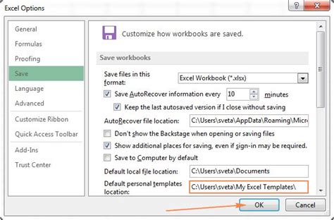 Excel Default Template