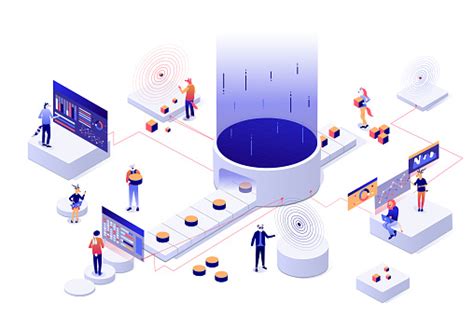People Interacting With Charts And Analyzing Statistics Data Visualization Concept 3d Isometric