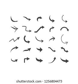 Vector Illustration Curved Arrow Icons 25 Stock Vector Royalty Free