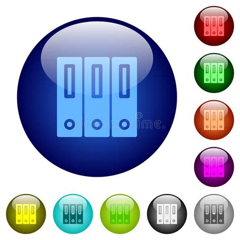 Binders Solid Color Glass Buttons Stock Vector Illustration Of