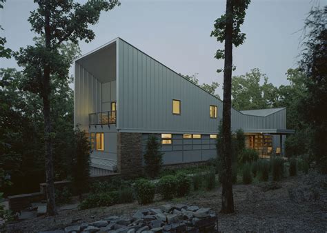 Bowtie House By Demx Architecture Has An Angular Metal Roof