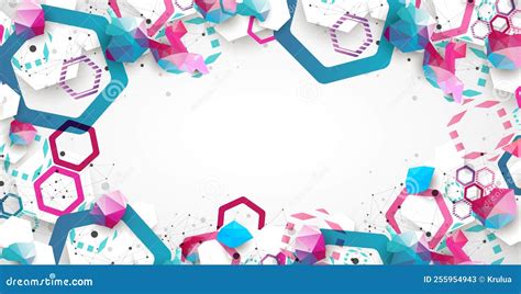 Hexagonal Geometric Array Abstract Background Stock Vector Illustration Of Mesh Geometric