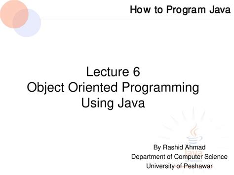 Lecture 6 Object Oriented Programming Using Java Ppt Download