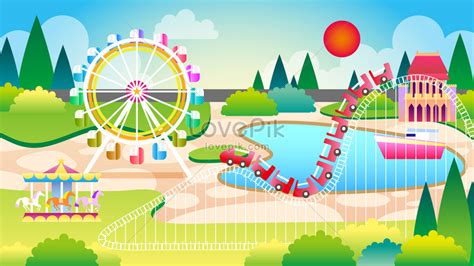 놀이 공원 테마 배경 일러스트 레이션 일러스트 무료 다운로드 Lovepik