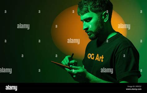 Creative Portrait Cgi Artist Draws Using A Graphics Tablet Digital Interactive Entertainment