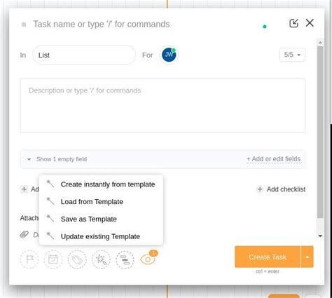 how to save a task as a template in clickup for a more efficient workflow