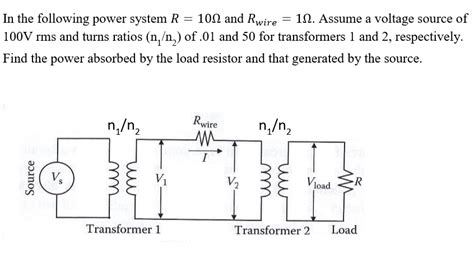 solved in the following power system r 10ohm and r wire