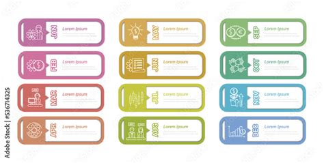 Text Box Design For 12 Months Or Steps Can Be Used For Presentations Banner Workflow Layout