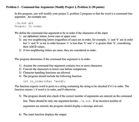 Solved Problem 2 Command Line Arguments Modify Project 2