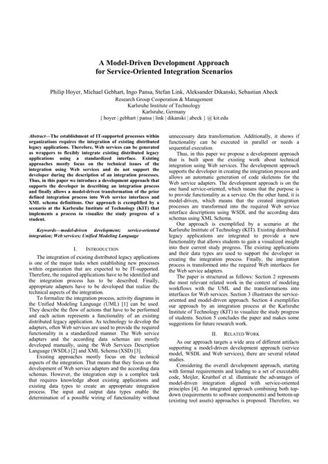 Pdf A Model Driven Development Approach For Service Oriented