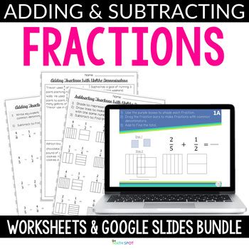 Adding Subtracting Fractions Powerpoint TPT
