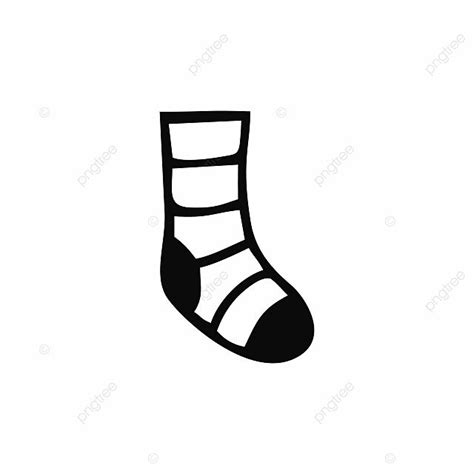 Doodlestyle Black And White Sock A Simplistic Outline Rendering Of