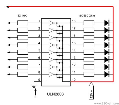 Uln2803 Liquid Level Indicator Circuit Electronics Projects Circuits