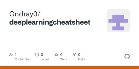 Github Ondray0deeplearningcheatsheet