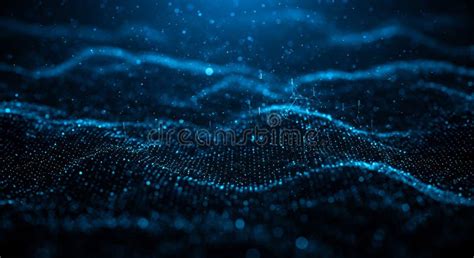 Abstract Blue Digital Wave Background Futuristic Technology Network Connection Data Flow