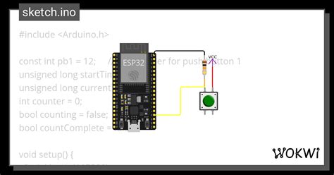Button As Counter Wokwi Esp32 Stm32 Arduino Simulator