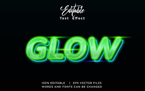 Premium Vector Glow Text Effect With Neon Style Effect