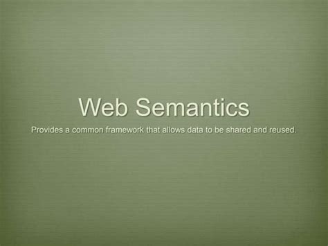Web Semantics Presentation Pptx