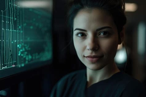 premium ai image closeup portrait of a gorgeous female software