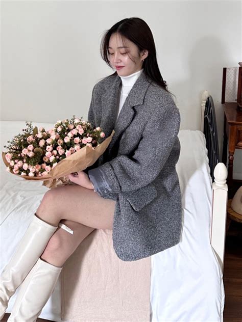 루미에르 당일출고봄자켓2color 히로 부클자켓오버핏자켓 숏자켓 크롭자켓 블레이저 하객룩 세미정장 하객원피스 트위드자켓