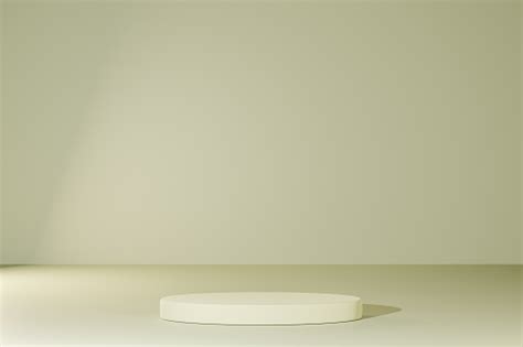 자연스러운 그림자 배경이 있는 녹색 벽에 제품 배치 제품 플랫폼 무대 모형을 위한 보헤미안 홈 룸 스튜디오 무대 장면 디스플레이 부드럽고 크리미한 파스텔 미학 3d 그림