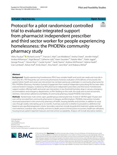 Pdf Protocol For A Pilot Randomised Controlled Trial To Evaluate Integrated Support From