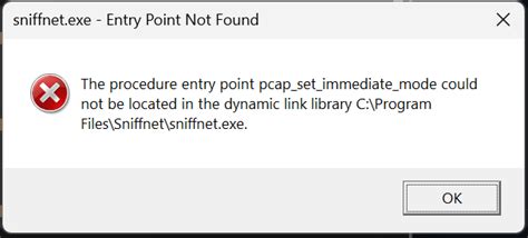Entry Point Pcap Set Immediate Mode Could Not Be Located Issue GyulyVGC Sniffnet GitHub