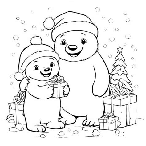 Descarga Página Para Colorear De Osos Polares Festiva Páginas Para