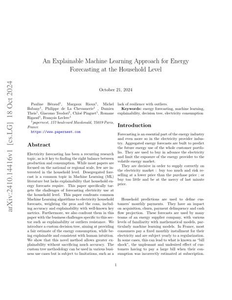 Ppt An Explainable Machine Learning Approach For Energy Forecasting