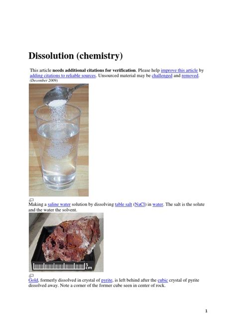 Dissolution Wikipedia Pdf Dissolution Chemistry Solution