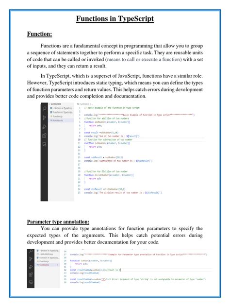 Function In Typescript Pdf Computers
