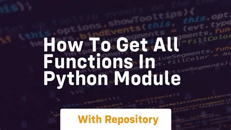 How To Get All Functions In Python Module Youtube