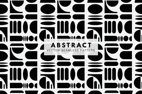 Geometric Abstract Bauhaus Style Design Seamless Repeat Vector Pattern