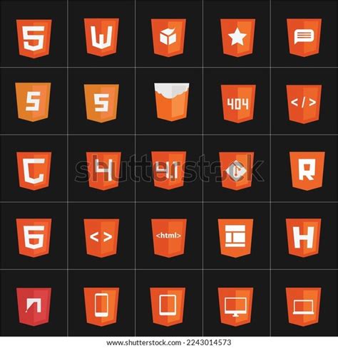 Icon Set Type Symbol Programming Stock Vector Royalty Free 2243014573