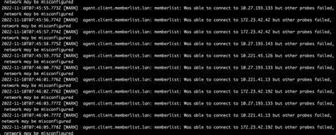 WARN Was Able To Connect To Xx Xx Xx Xx But Other Probes Failed Network May Be Misconfigured