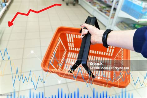 막대 차트 및 그래프 식량 가격 상승 위기와 원자재 가격 상승 개념 슈퍼마켓에 대한 스톡 사진 및 기타 이미지 슈퍼마켓